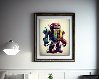 Robot Digital Art Instant Download - Etsy