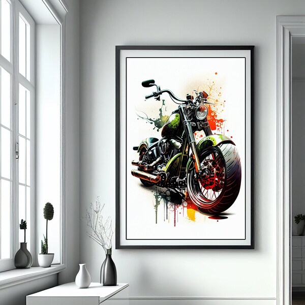 Abstract Harley Davidson Painting - Etsy