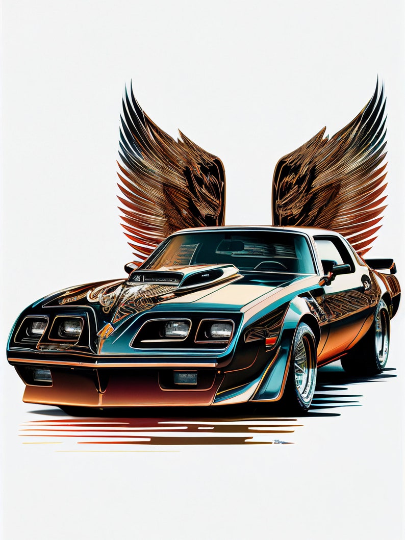 Modern Painterly Firebird Trans Am, Classic, Muscle Car, Digital ...
