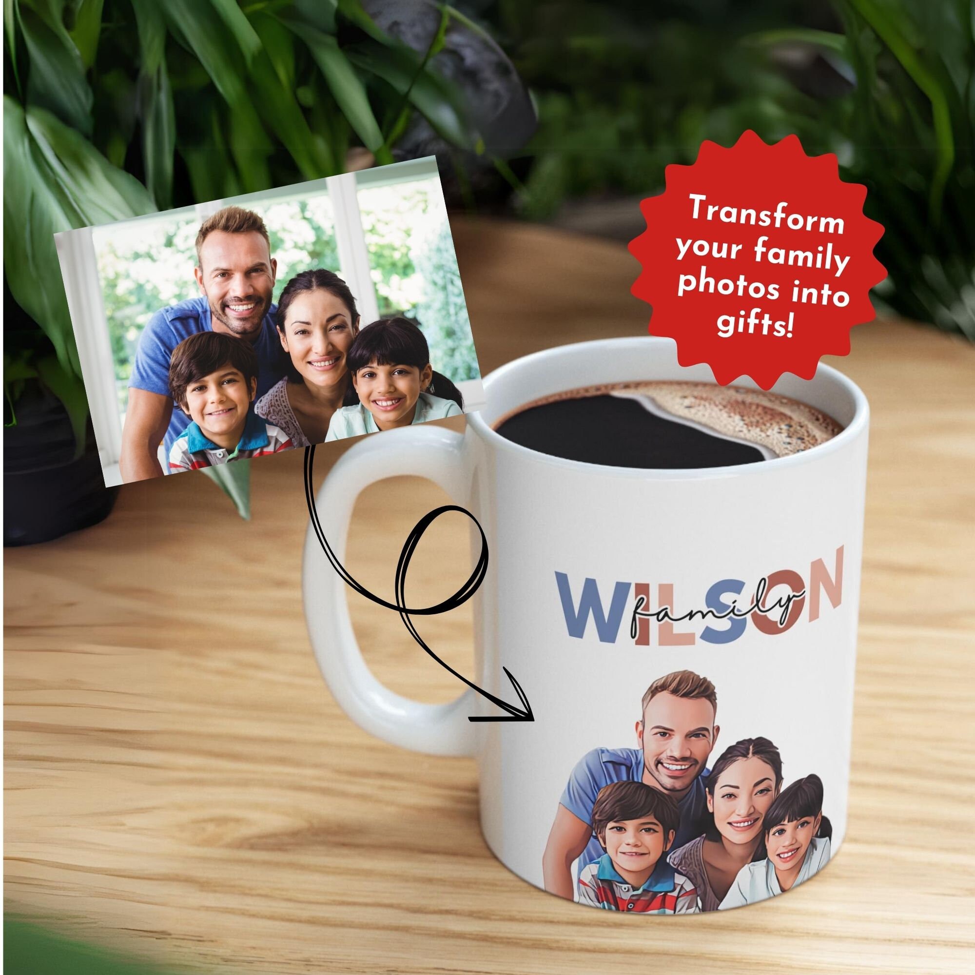 Custom Family Mug Personalized Family Portrait 11oz - Etsy