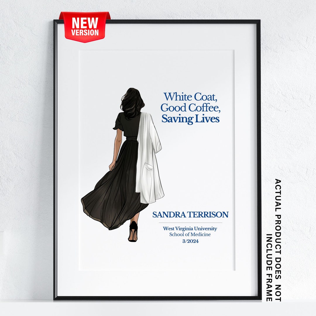 Personalized White Coat Ceremony Poster, for Him or Her, Medical Decor ...