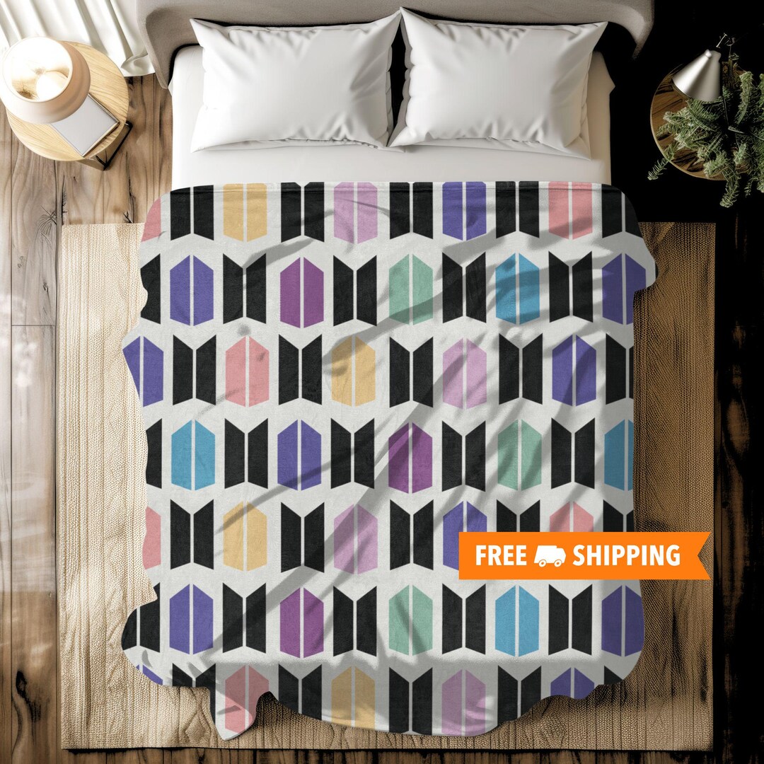 Bts Blanket With Army Logo | Soft BTS Throw Blanket | Cozy BTS Gifts ...