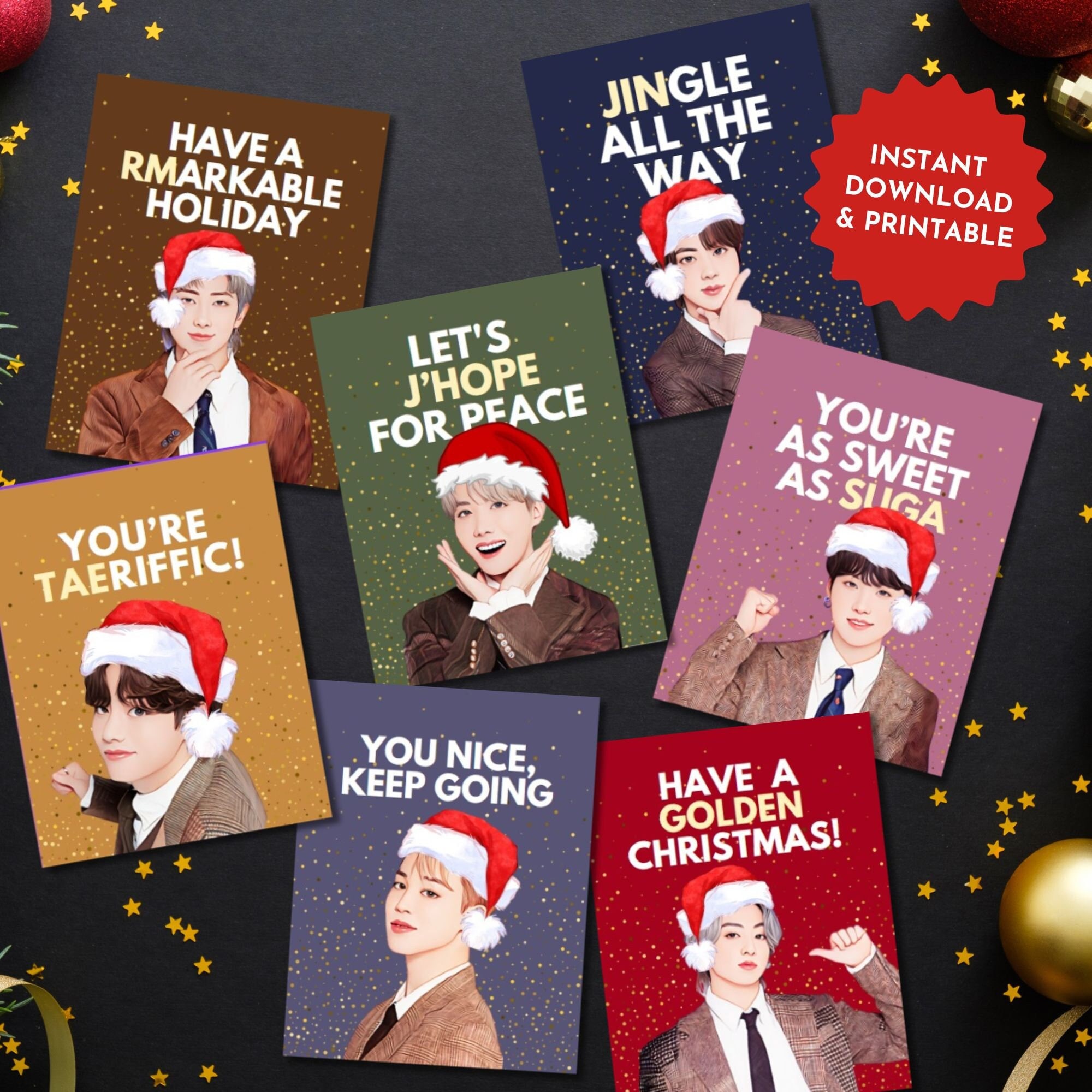 BTS Christmas Card Members Series - Etsy