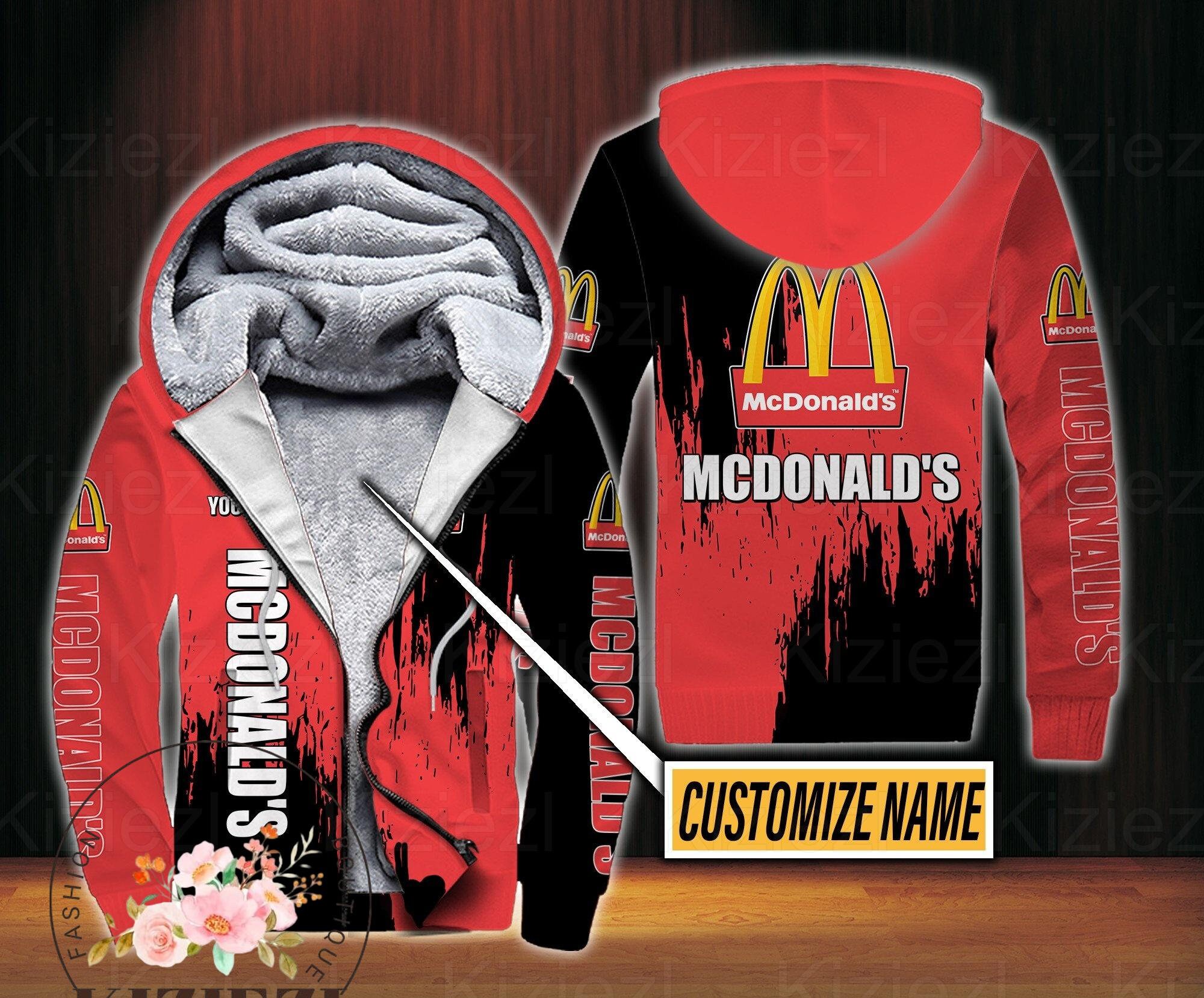 Mcdonald's Fleece Hoodie, Personalized Mcdonald's Hoodie, Fast Food ...