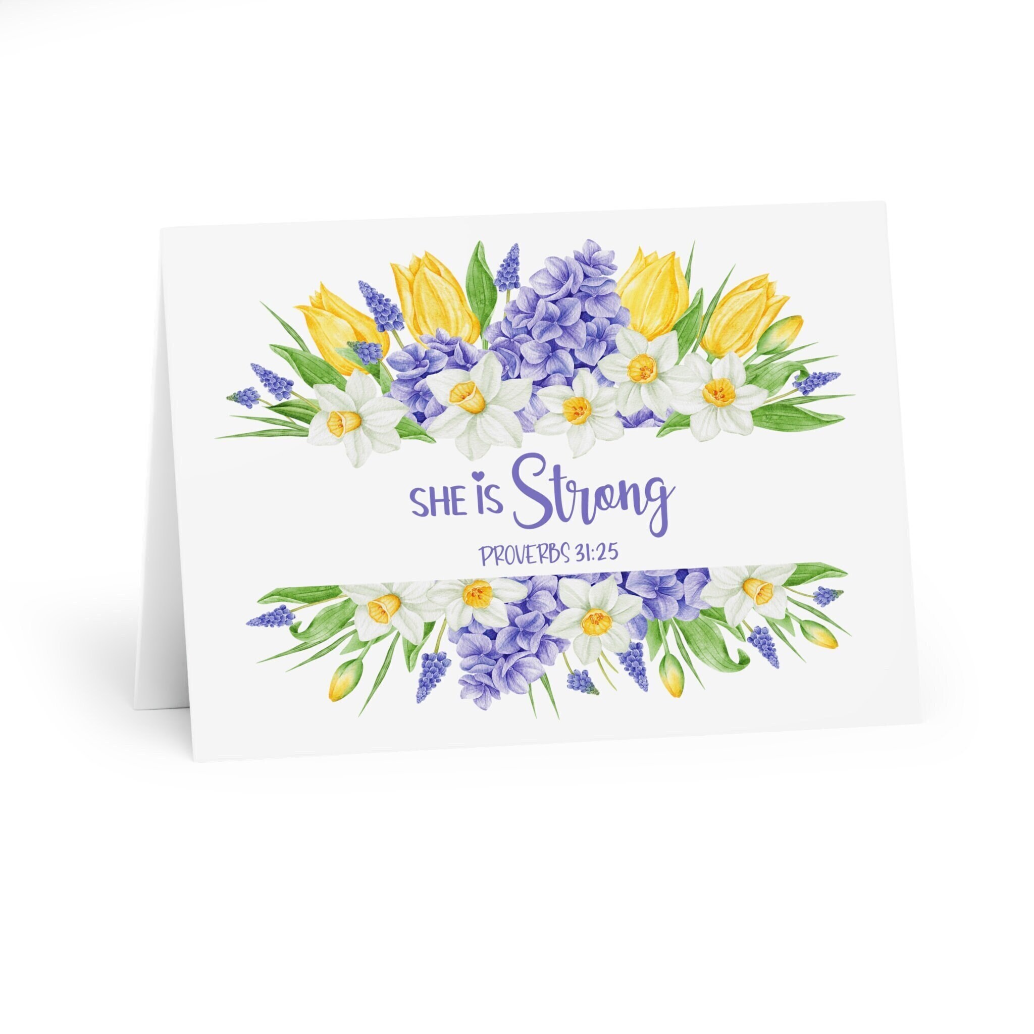 Printable Proverbs 31 Card, Virtuous Woman Card With Flowers, Woman of ...