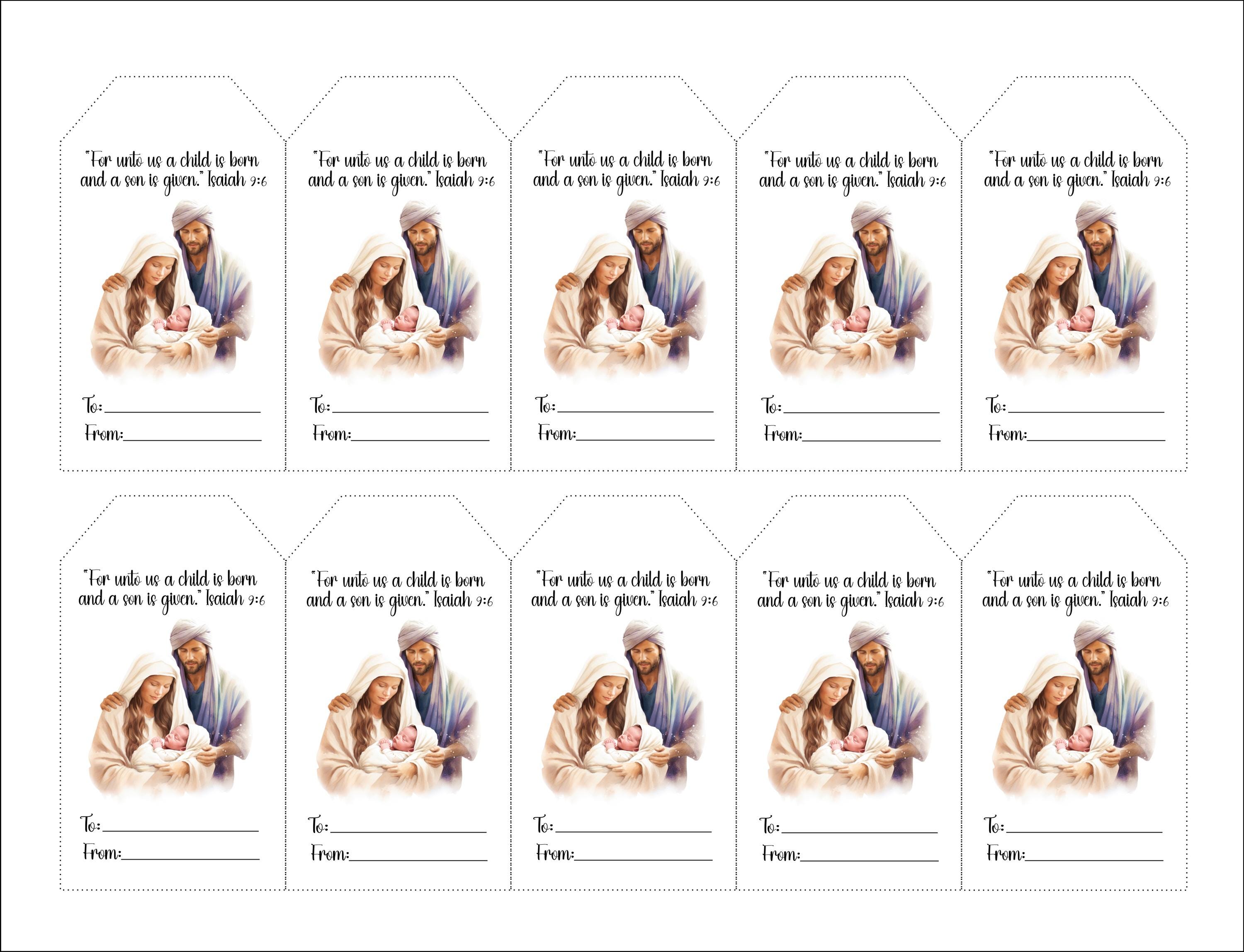 Printable Nativity Gift Tag, Birth of Christ Gift Tags - Etsy