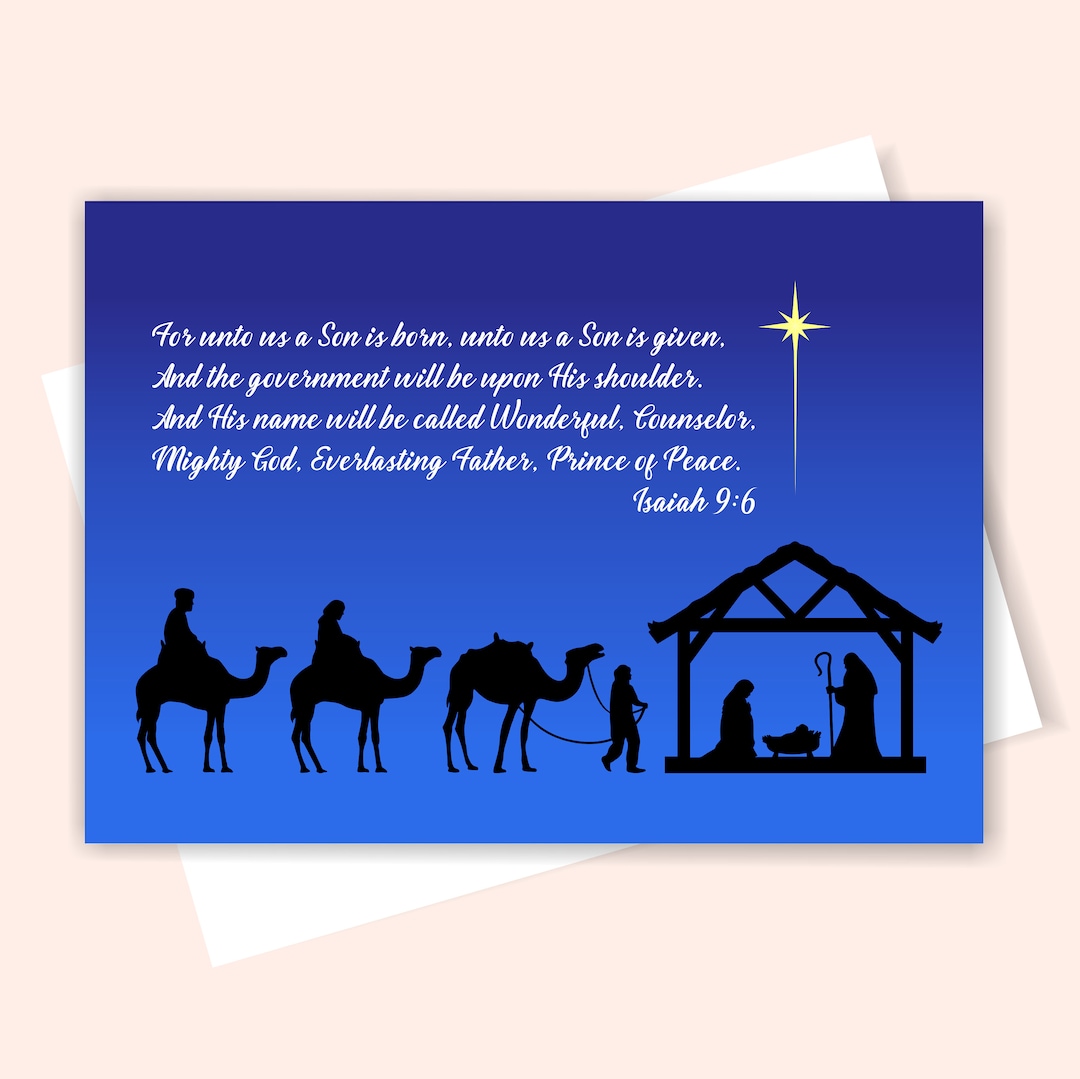 Printable Nativity Scene Card, Manger Scene Card, Birth of Christ Card ...