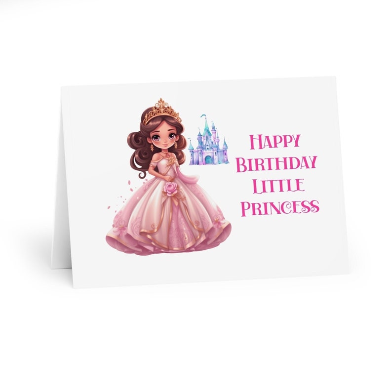 Printable Birthday Princess Card, Little Princess Birthday Card, Brown ...