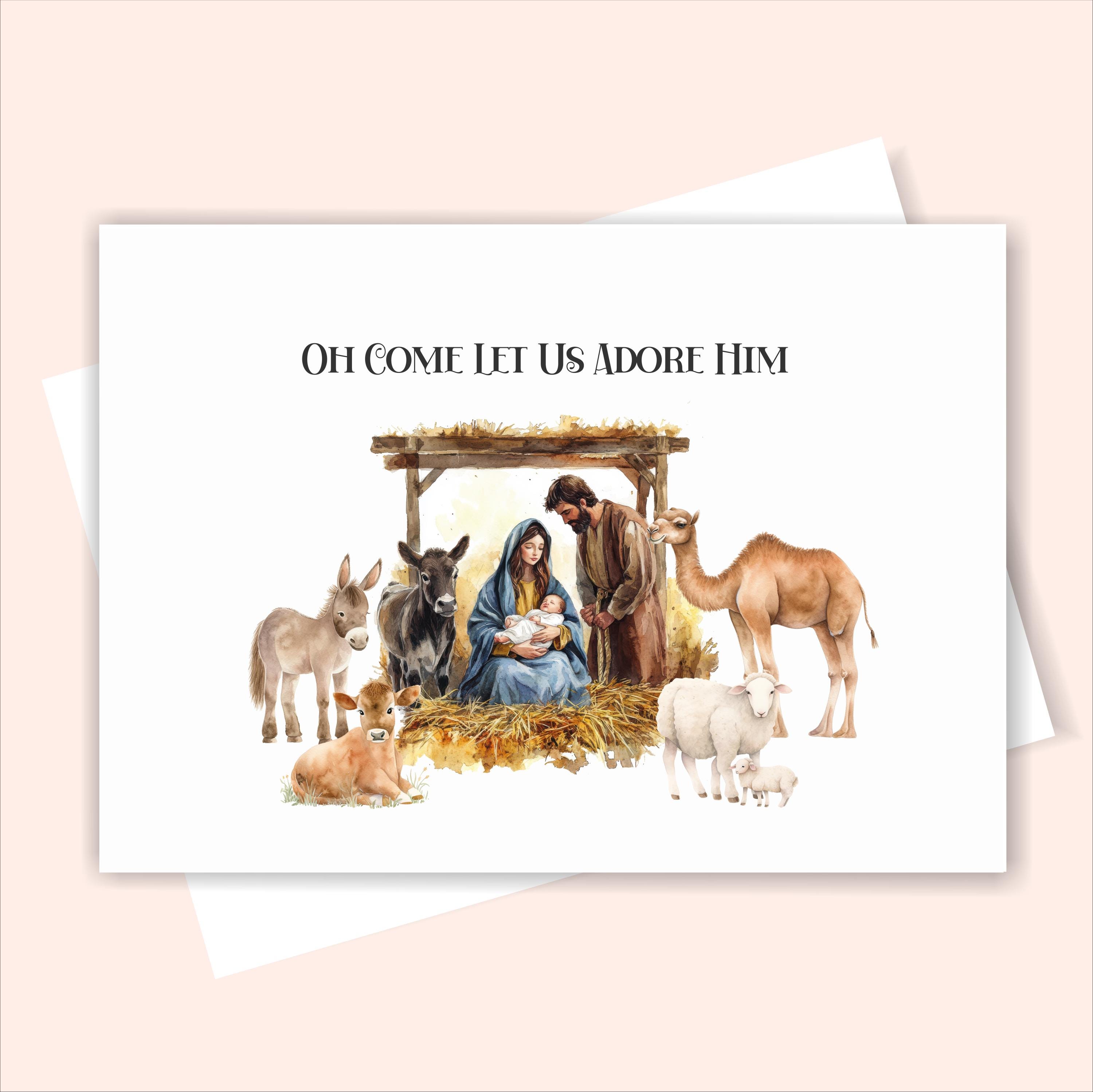 Printable Oh Holy Night Card, Printable Nativity Card - Etsy