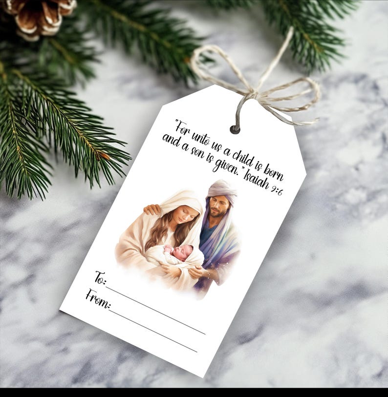 Printable Nativity Gift Tag, Birth of Christ Gift Tags - Etsy