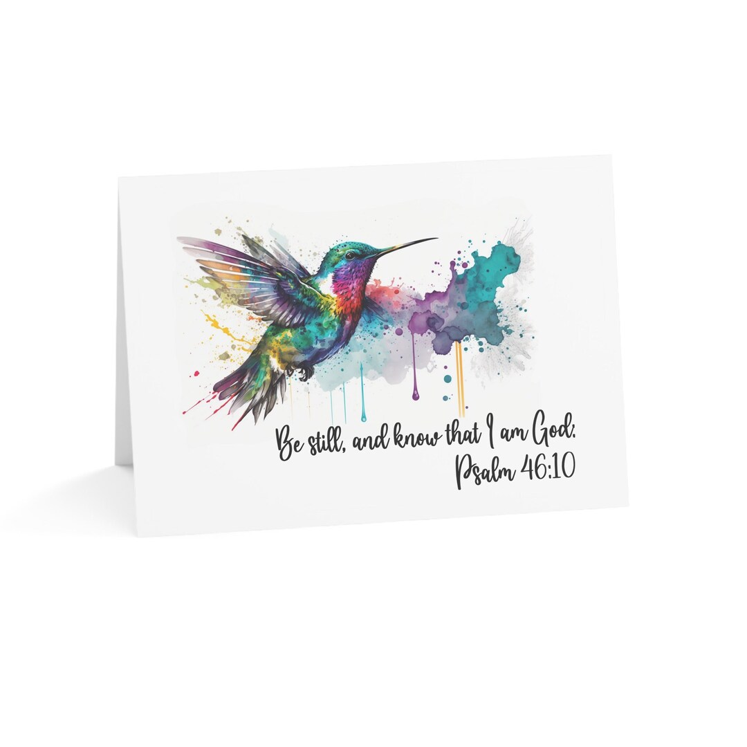 Printable Watercolor Hummingbird Card Scripture Verse Be - Etsy