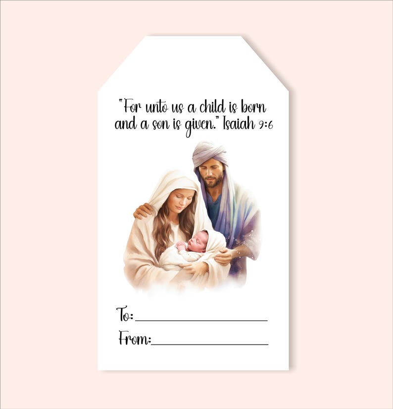 Printable Nativity Gift Tag, Birth of Christ Gift Tags - Etsy