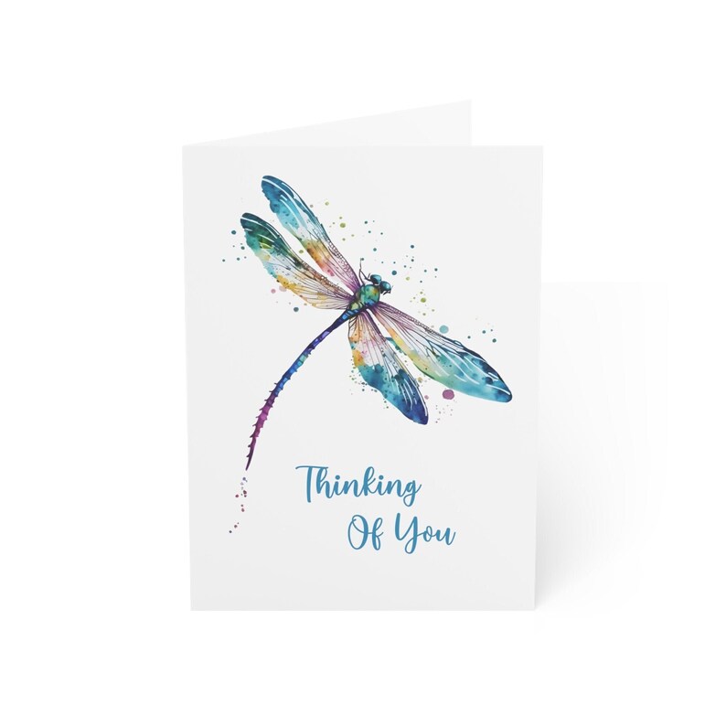 Printable Dragonfly Card Watercolor Dragonfly Card Colorful - Etsy