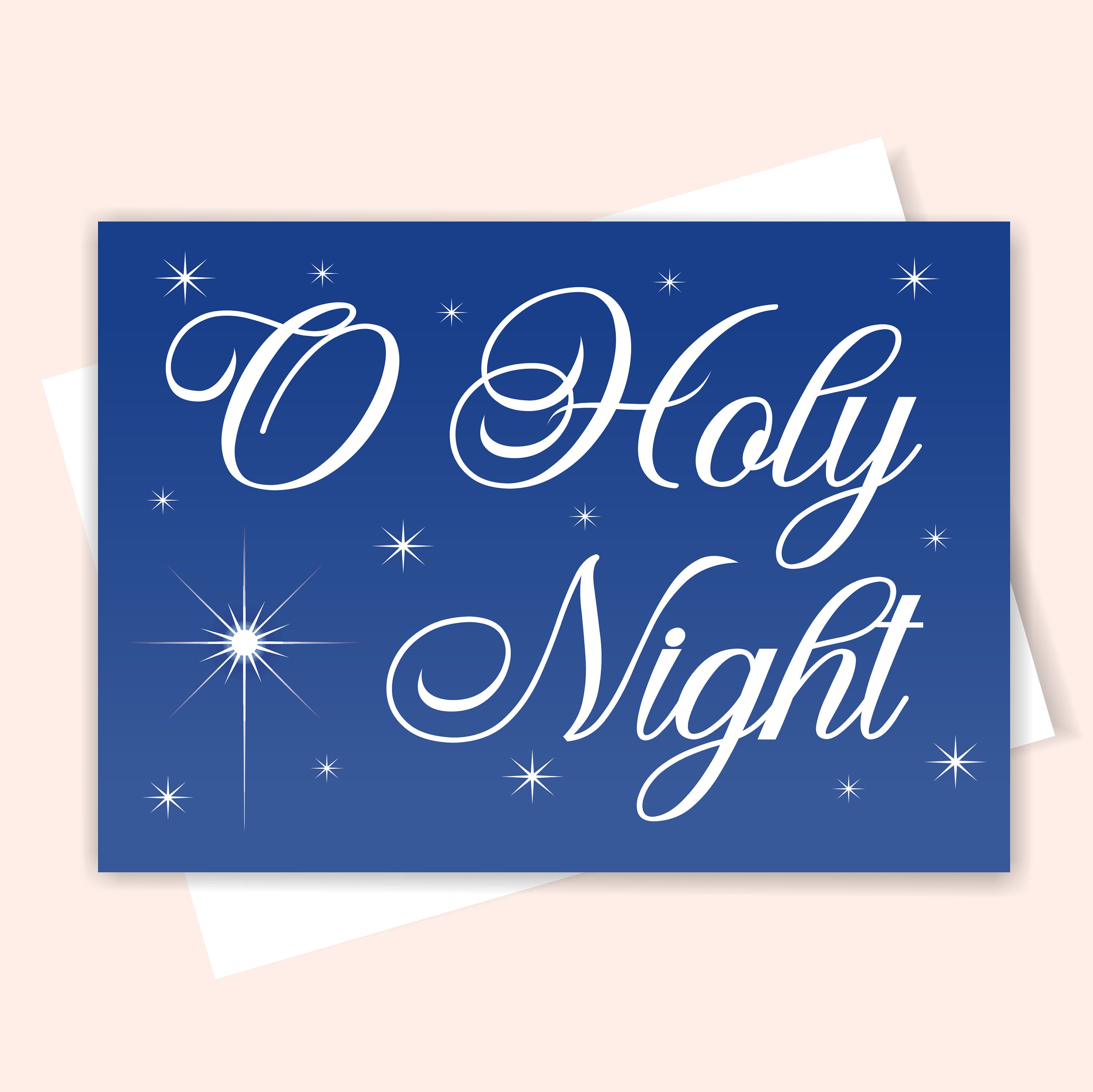 Printable O Holy Night Card, Birth of Christ Card, Bethlehem Star Card, 2 Sizes - Etsy