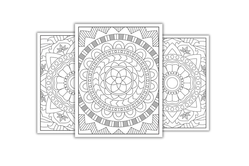 5 Mandala Coloring Pages Bundle - Printable Art for KDP & Relaxation - Etsy