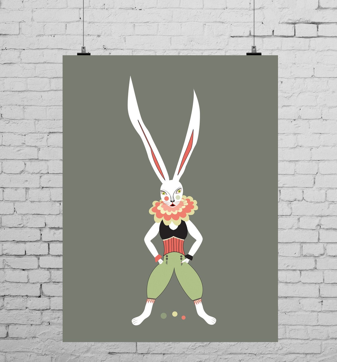 Circus Bunny. Victorian Style Bunny. Art Print, a Unique Addition to ...