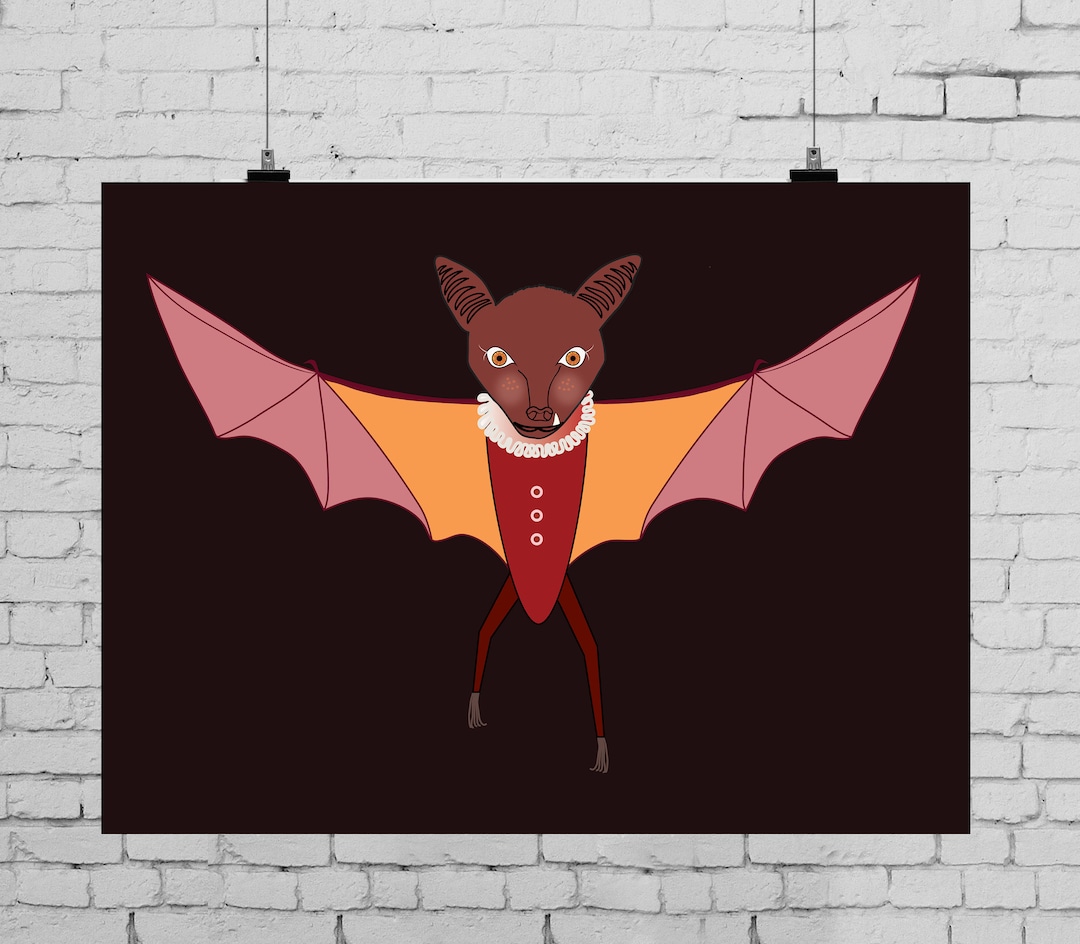 Victorian Bat, an Innocent, Beautiful Creature. Art Print. a Unique ...