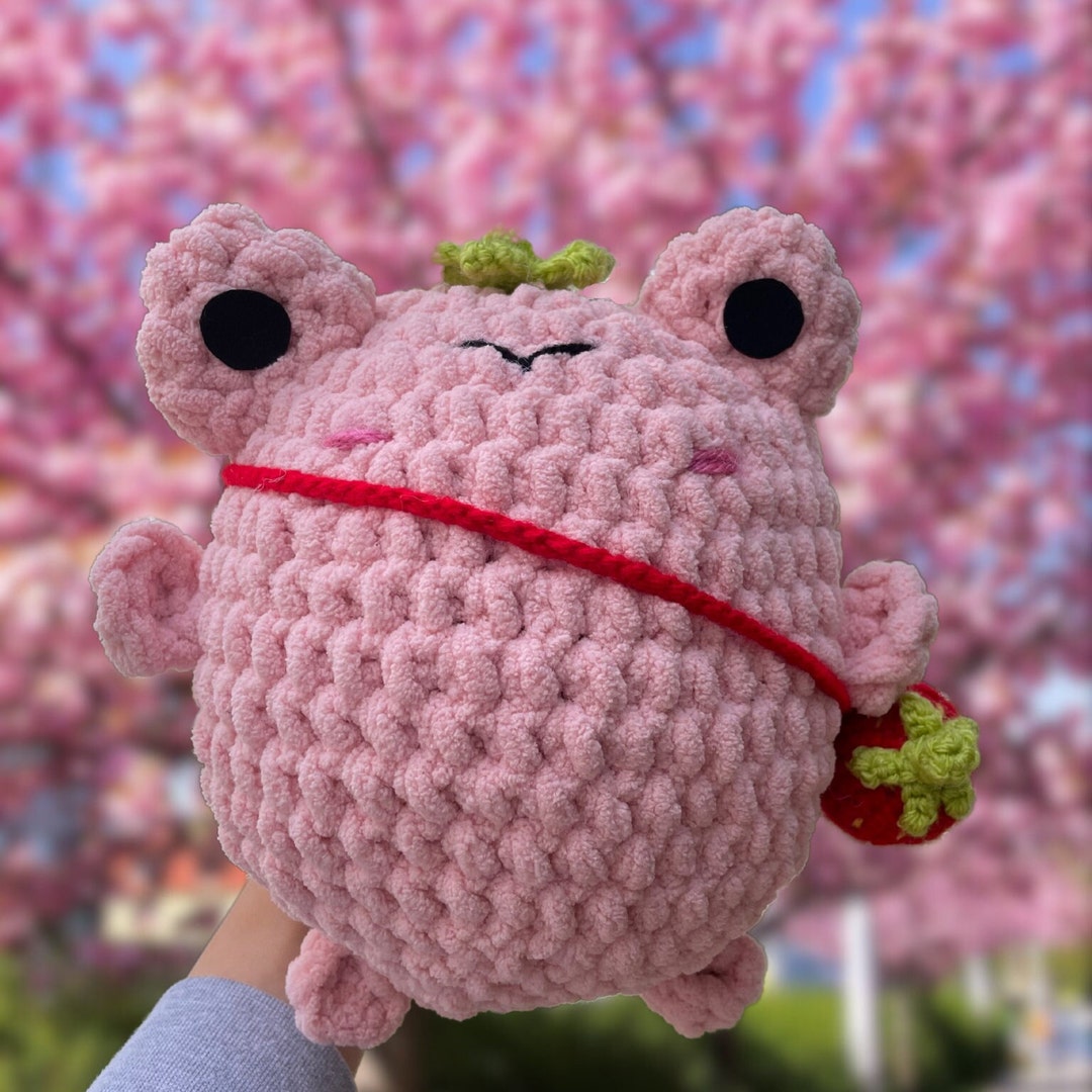 Large Fluffy Frog Squish, Gift for Frog Lovers, Cute Crocheted Frog ...