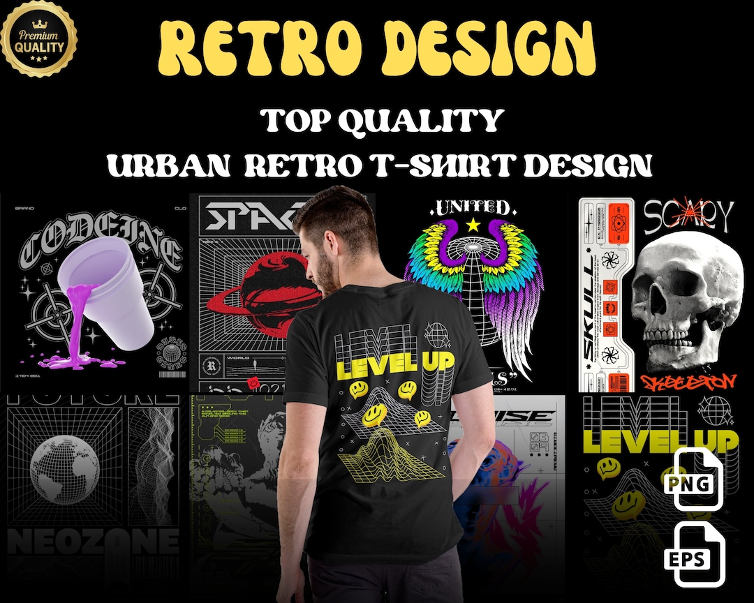 Premium Quality Streetwear RETRO Style Urban T-shirt Design Bundle ...