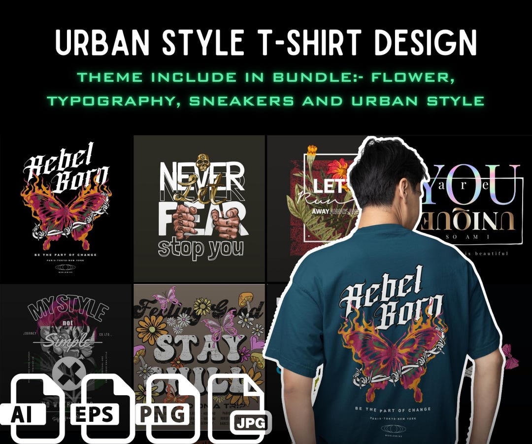35O+ Premium Urban Style Design Bundle, Modern T-shirt Design Bundle ...