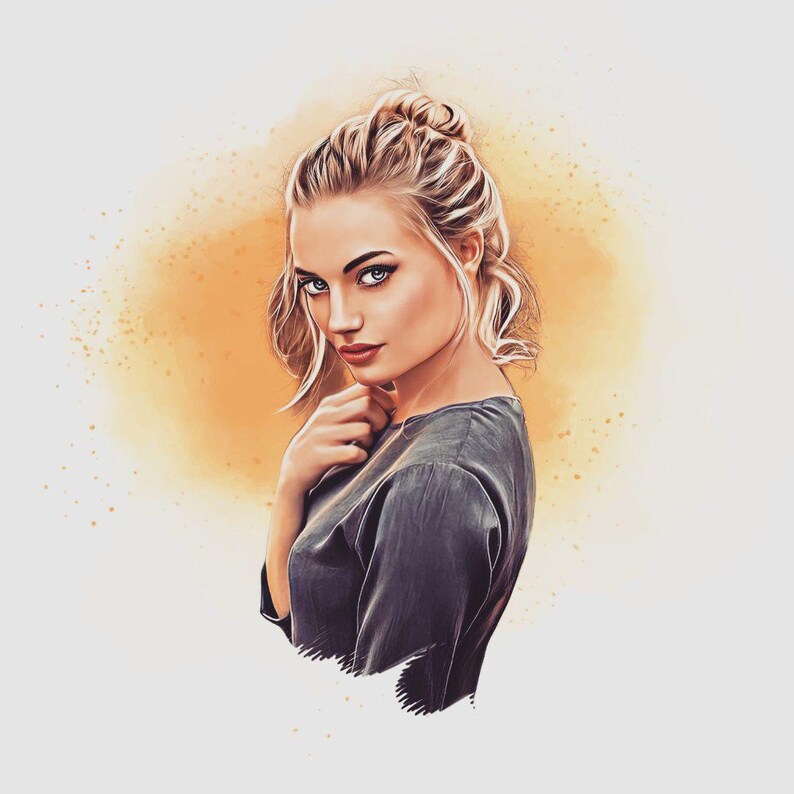 Custom Profile Picture Portrait Personalised Gift Cartoon Photo Beauty ...