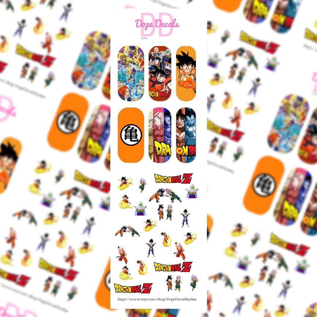 Dragon Ball Z Waterslide Nail Art Decals - Etsy