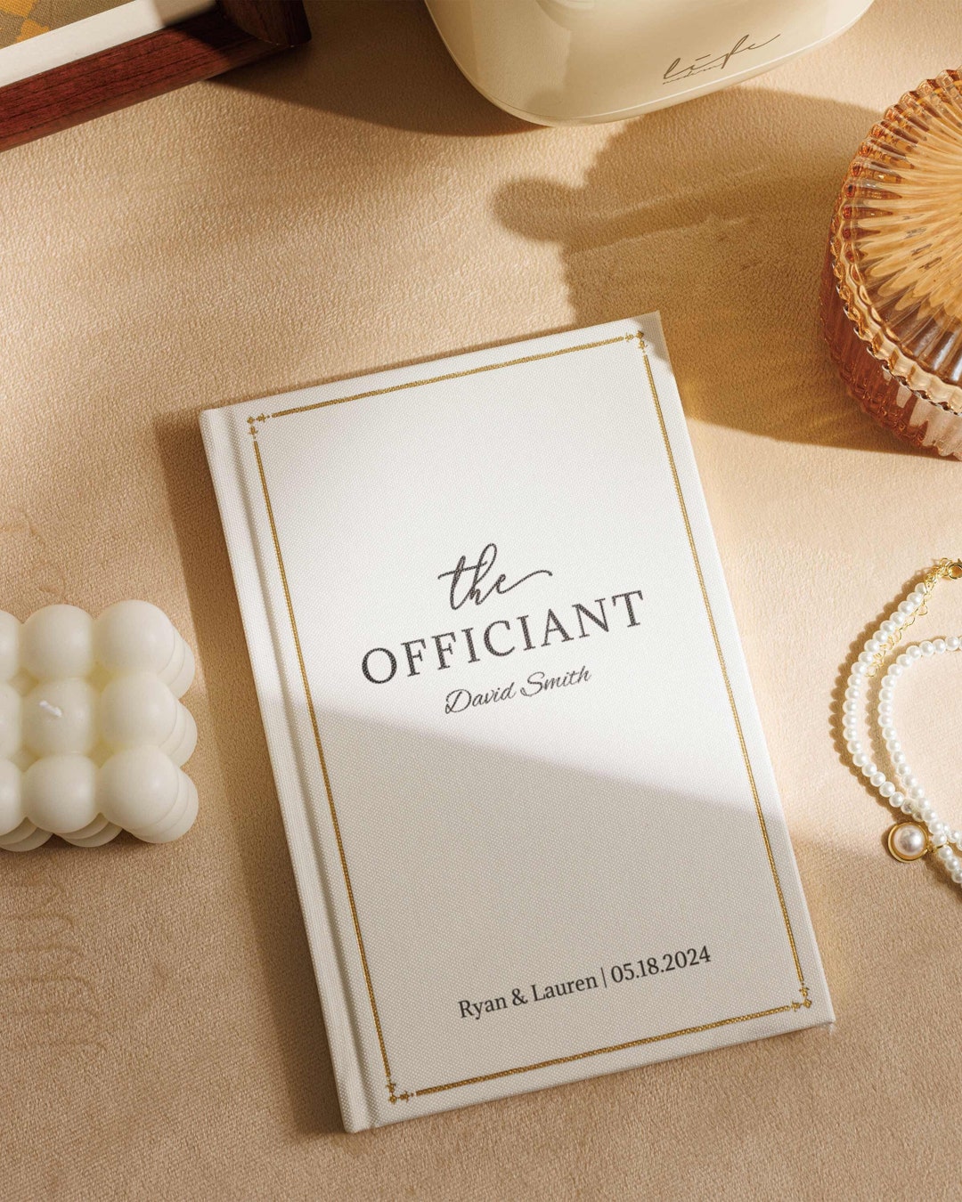 Linen Officiant Notebook, Custom Linen Officiant Notebook for Wedding ...