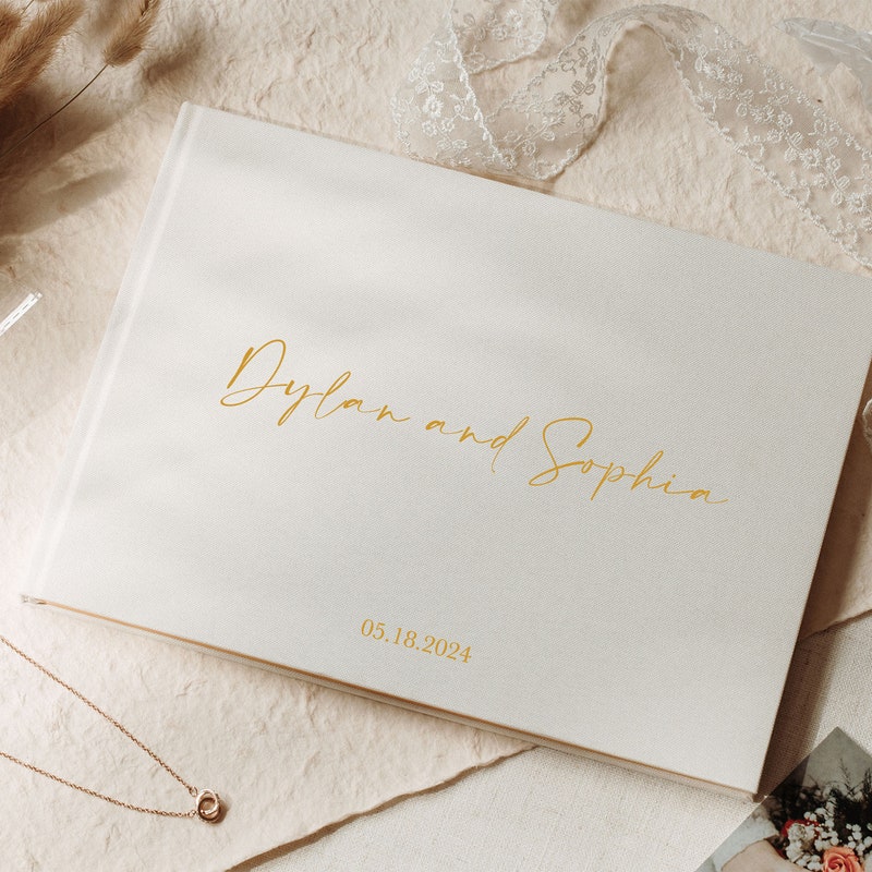 Linen Guest Book - Etsy