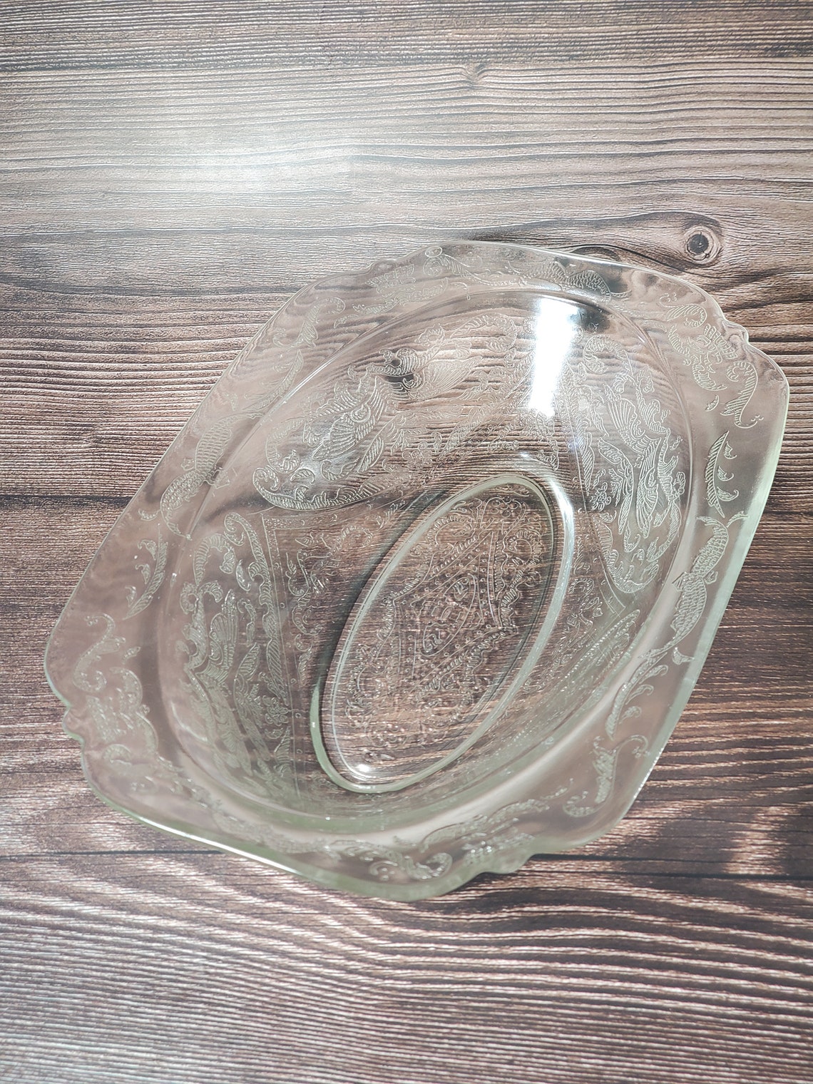 Vintage Depression Glass Federal Pressed Glass Madrid Pattern Vegetable ...