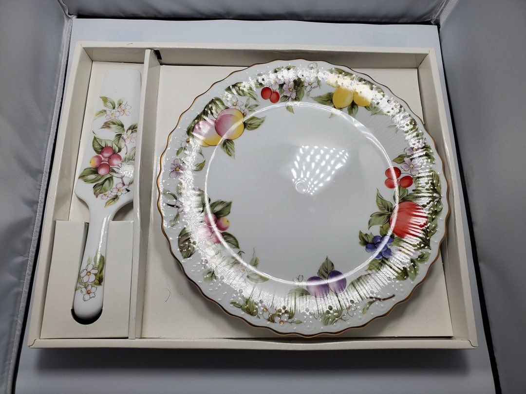 Vintage Andrea by Sadek Cake Plate and Server in Box Charles Sadek ...