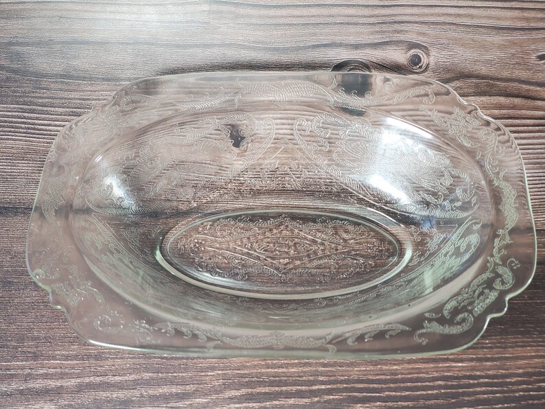 Vintage Depression Glass Federal Pressed Glass Madrid Pattern Vegetable ...