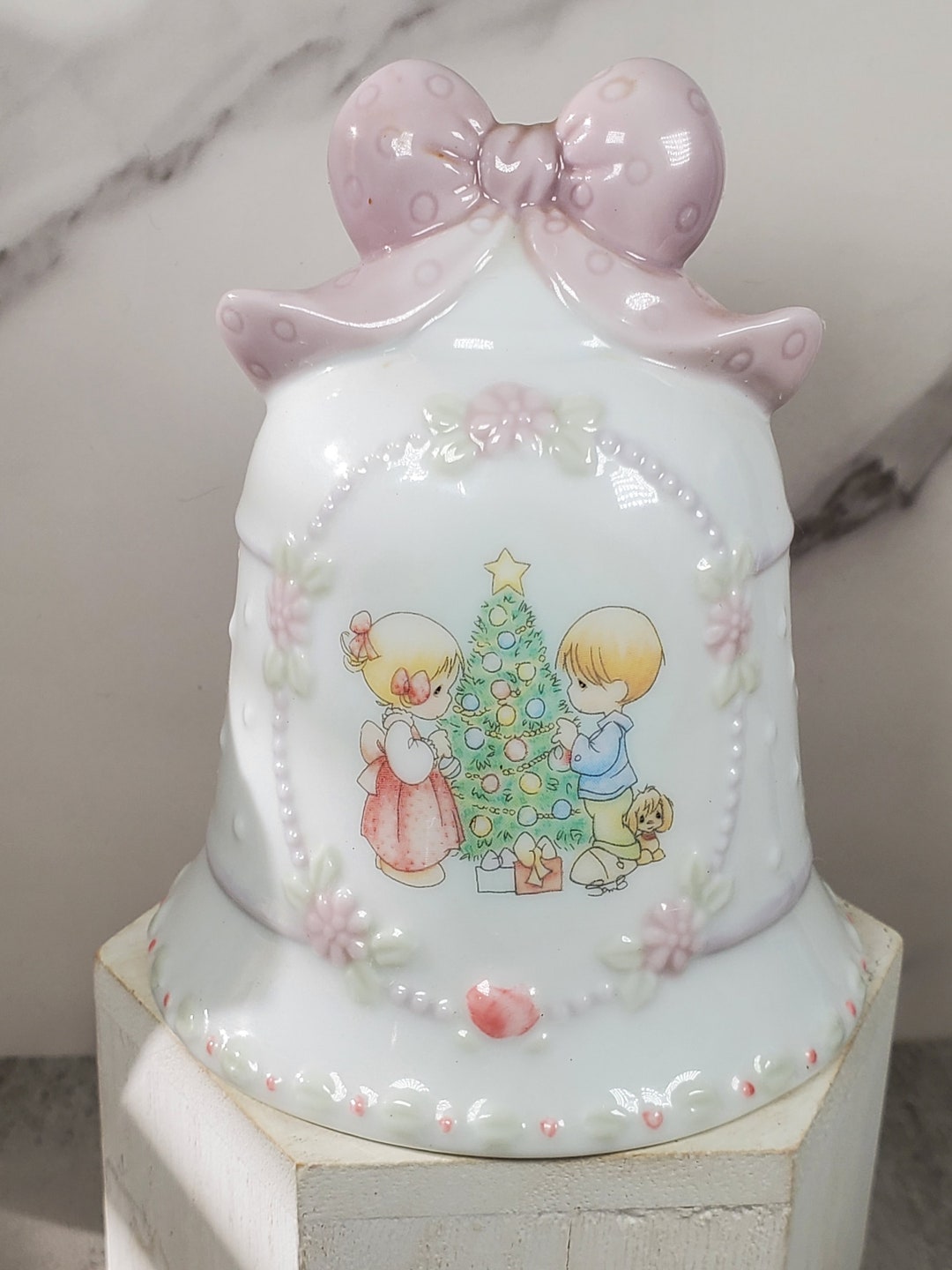 Vintage Enesco Holiday Precious Moments 1997 Porcelain Christmas Bell ...