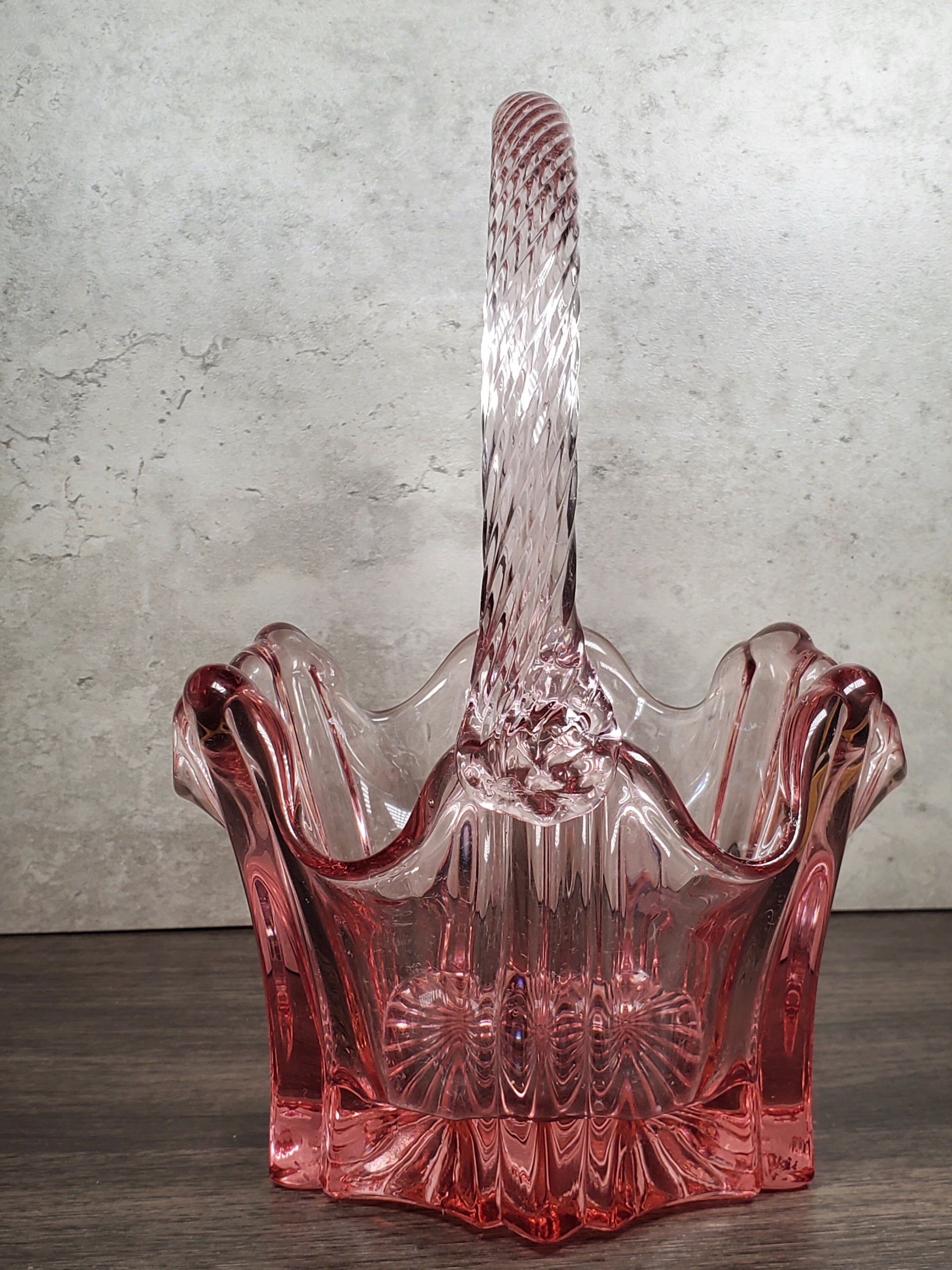 Vintage Fenton Vulcan Pink Cranberry Glass Basket - Etsy