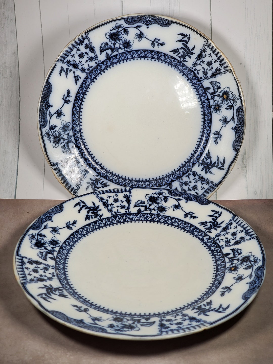 Antique Vintage Ridgways Royal Semi Porcelain Litchfield Blue White ...
