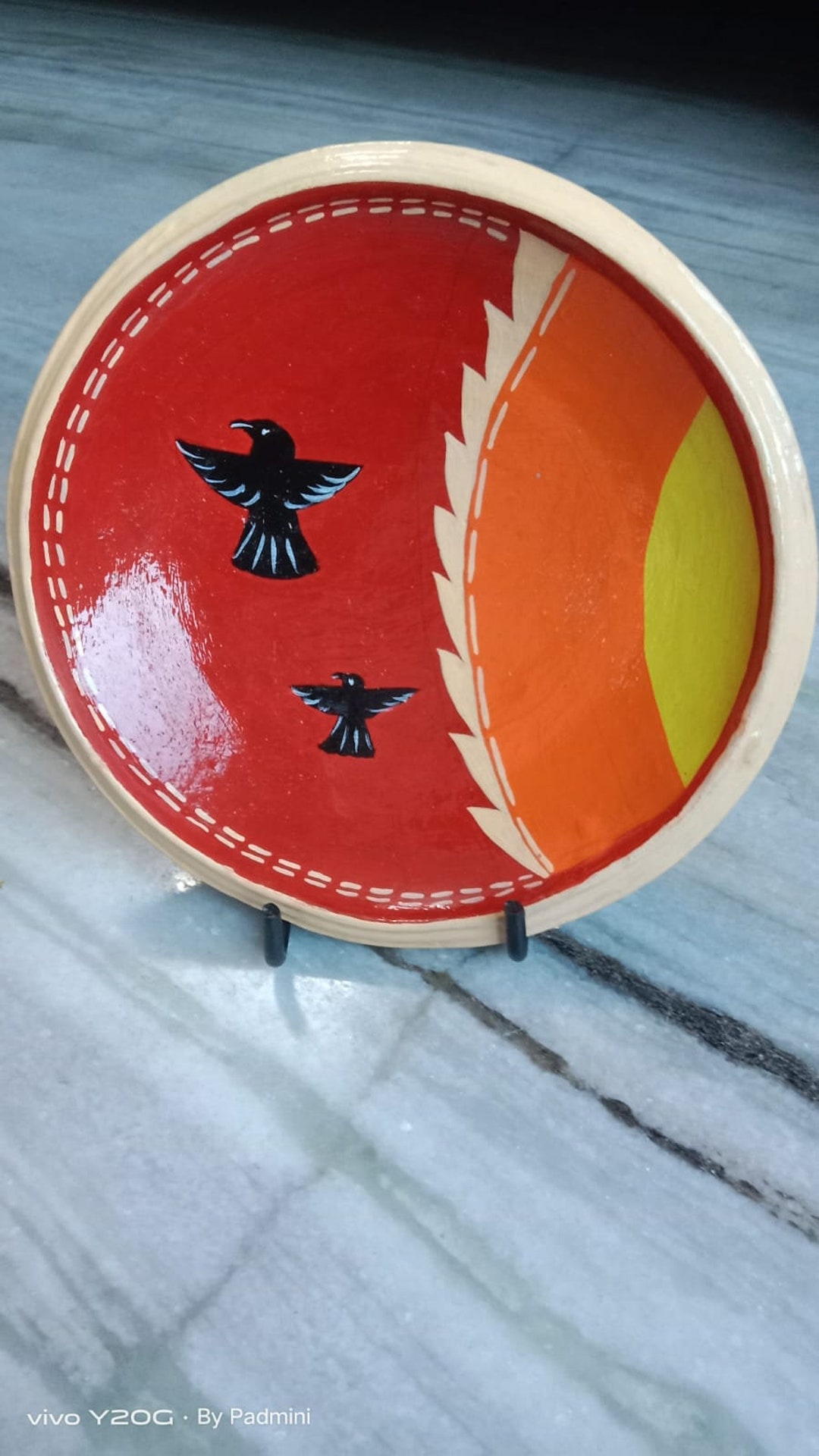 Bird Painted Terracotta Plate - Etsy