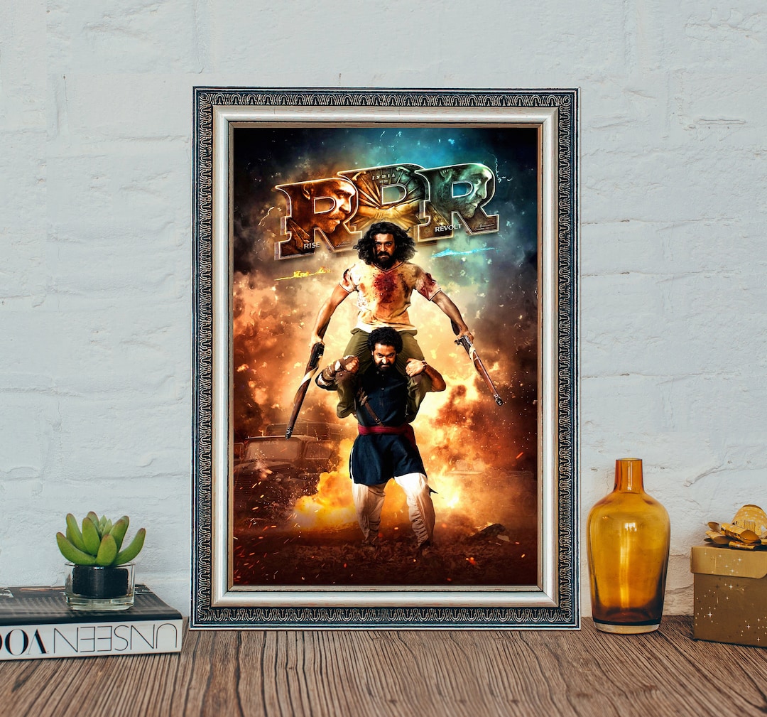 RRR Movie Poster, RRR Classic Movie Poster, Vintage Canvas Cloth Photo ...