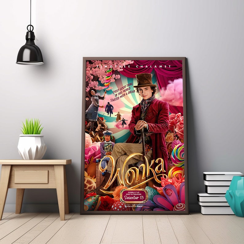 Wonka (2023) Movie Poster, Timothée Chalamet Classic Movie Poster ...