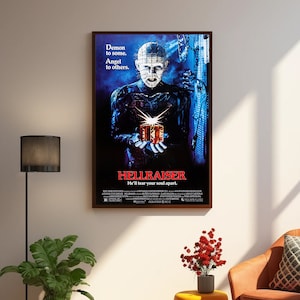 Hellraiser (1987) Movie Poster, Hellraiser Classic Horror Movie Poster, Vintage Canvas Cloth ...