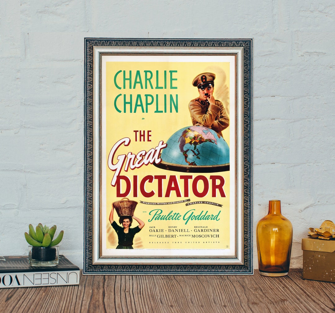 The Great Dictator Movie Poster, Charlie Chaplin Classic Movie Poster ...