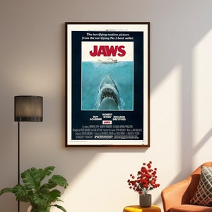 Jaws (1975) Movie Poster: Classic Canvas Cloth Print - Etsy