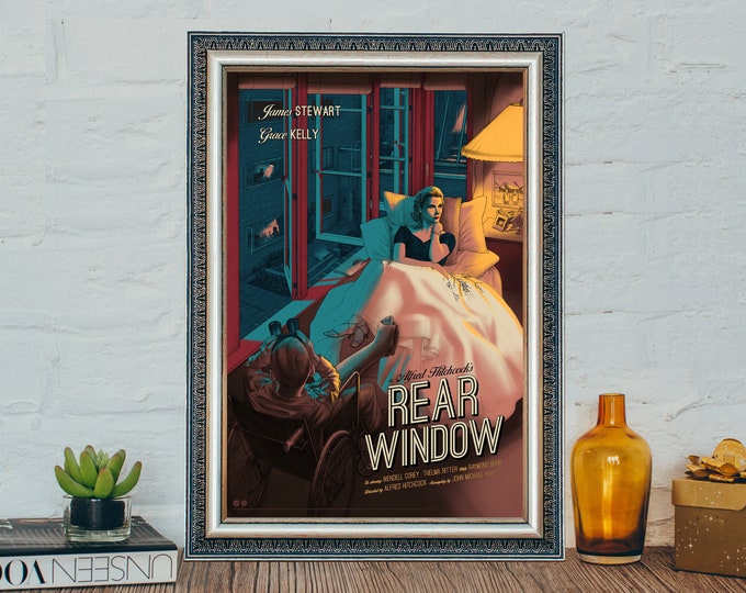 Alfred Hitchcock Screen Print Poster of His Suspense Classic rear ...