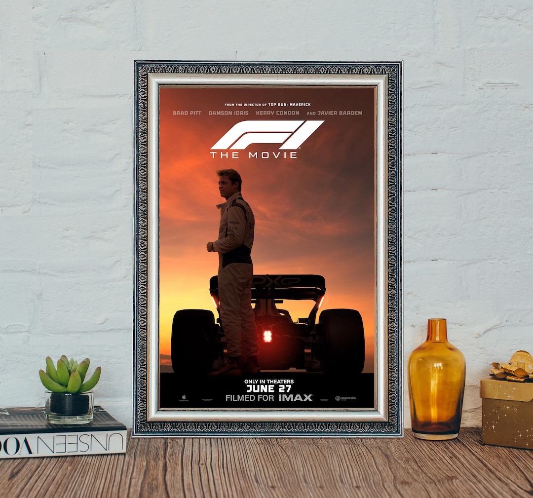 F1 Movie Poster, Brad Pitt 2025 F1 Action Film Poster, Classic Movie ...