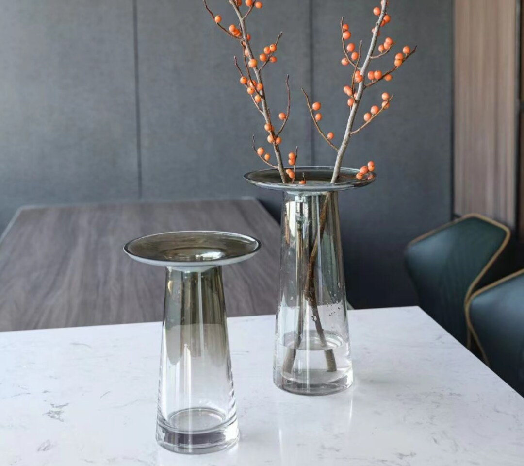 Clear Glass Bottle Vase Stem Bud Flower Display Botanical Apothecary ...