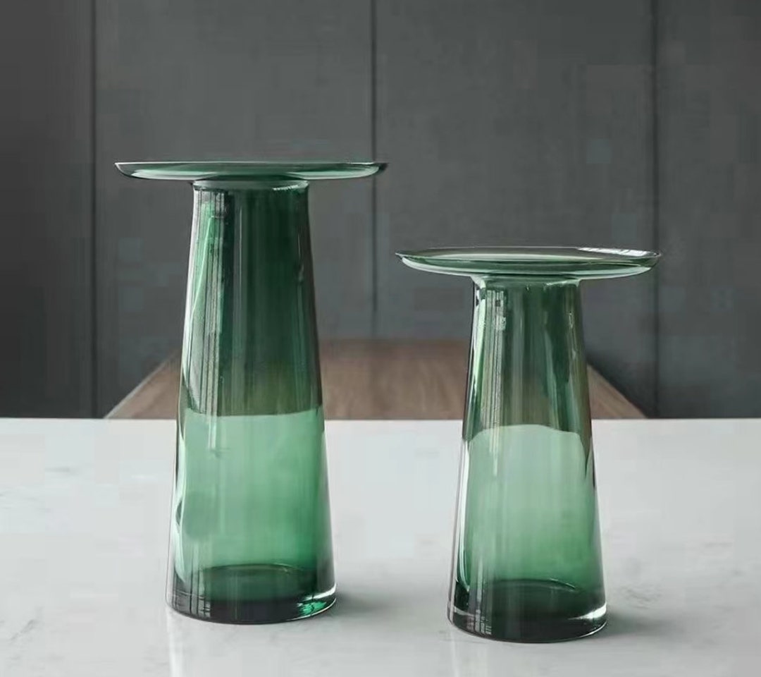 Clear Glass Bottle Vase Stem Bud Flower Display Botanical Apothecary ...