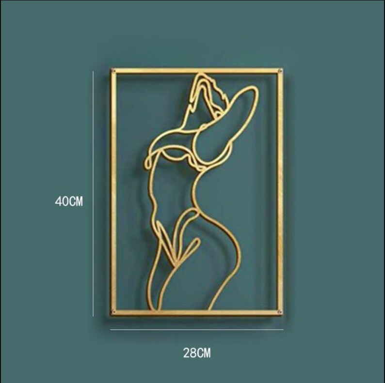 Women Body Line Art Silhouette Iron Hanging Painting Home - Etsy