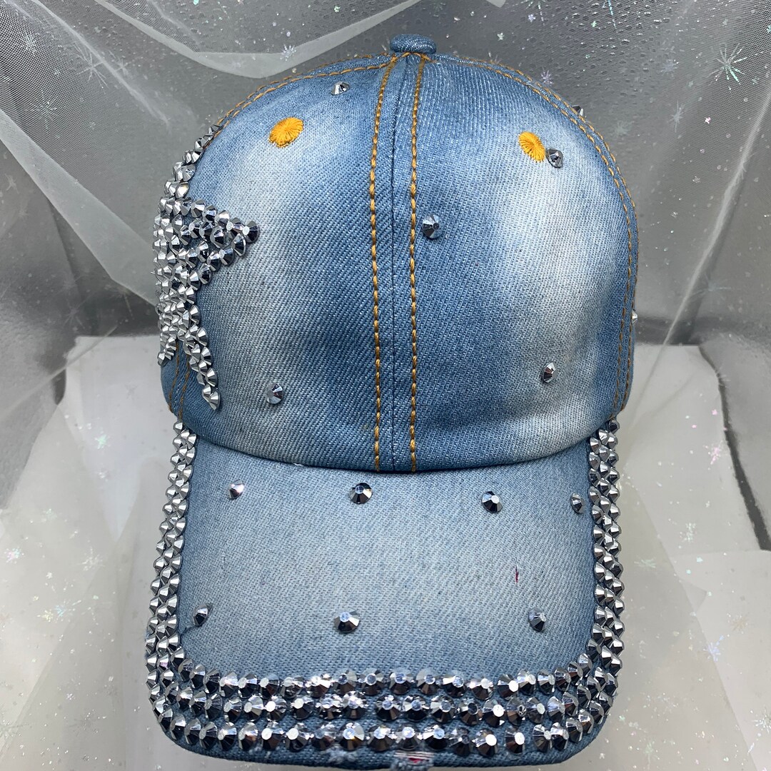 Cowboy Star Baseball Cap Blue Sequin Cap Rhinestone Hat - Etsy