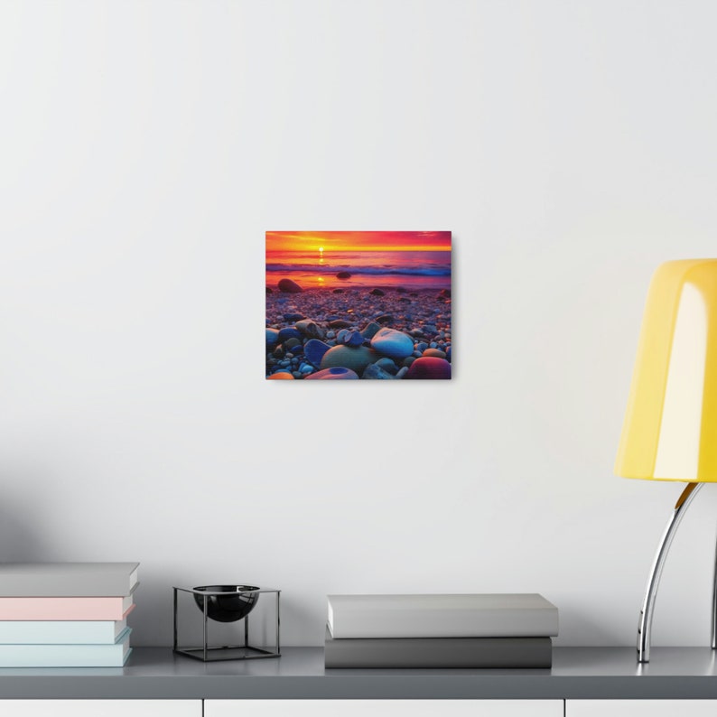 Sunset With Colorful Rocks - Canvas Gallery Wraps - Etsy