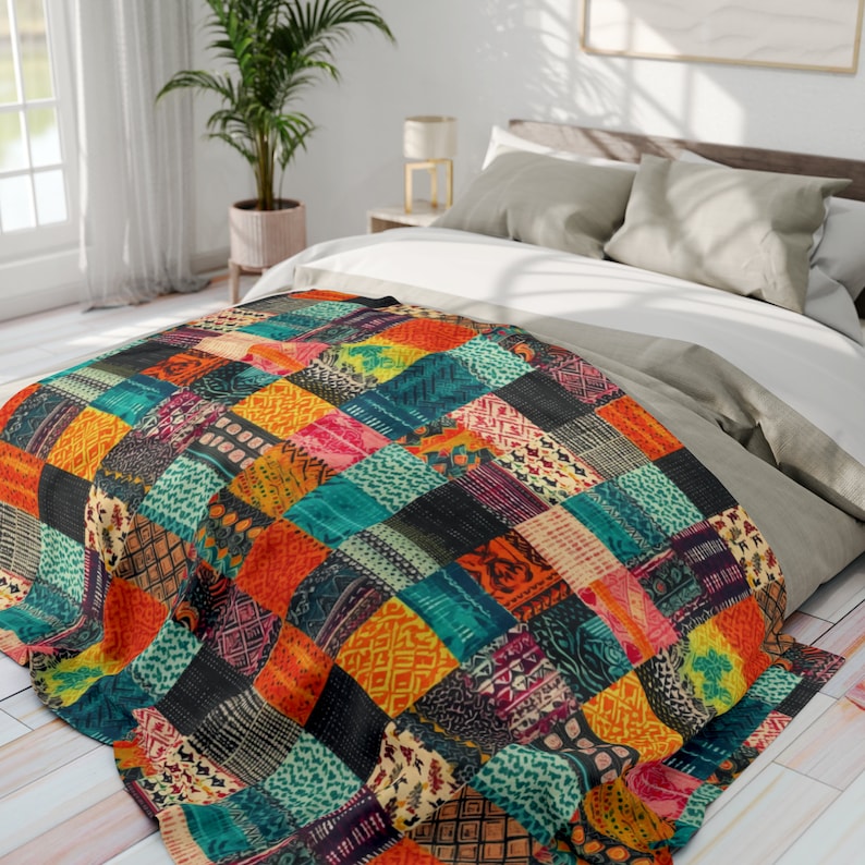 Indian Vintage Quilt - Arctic Fleece Blanket - Etsy