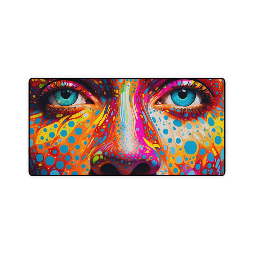 Colorful Face - Desk Mat - Etsy