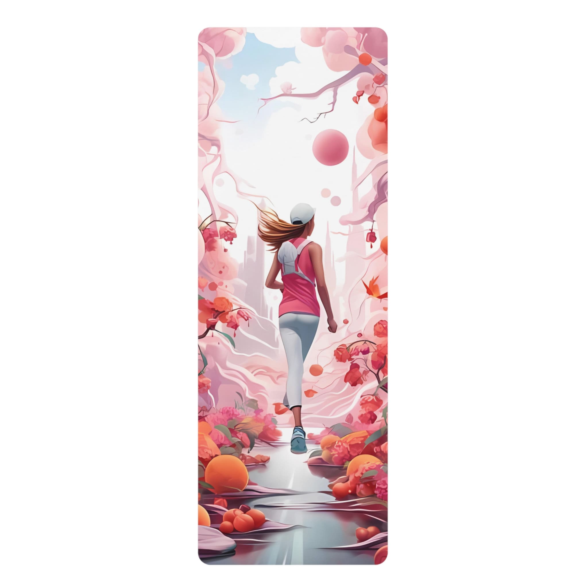 Girl's Pink Path Rubber Yoga Mat - Etsy